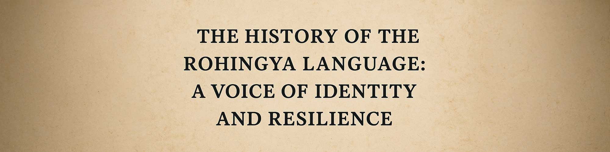 The History of the Rohingya Language: A Voice of Identity and ...